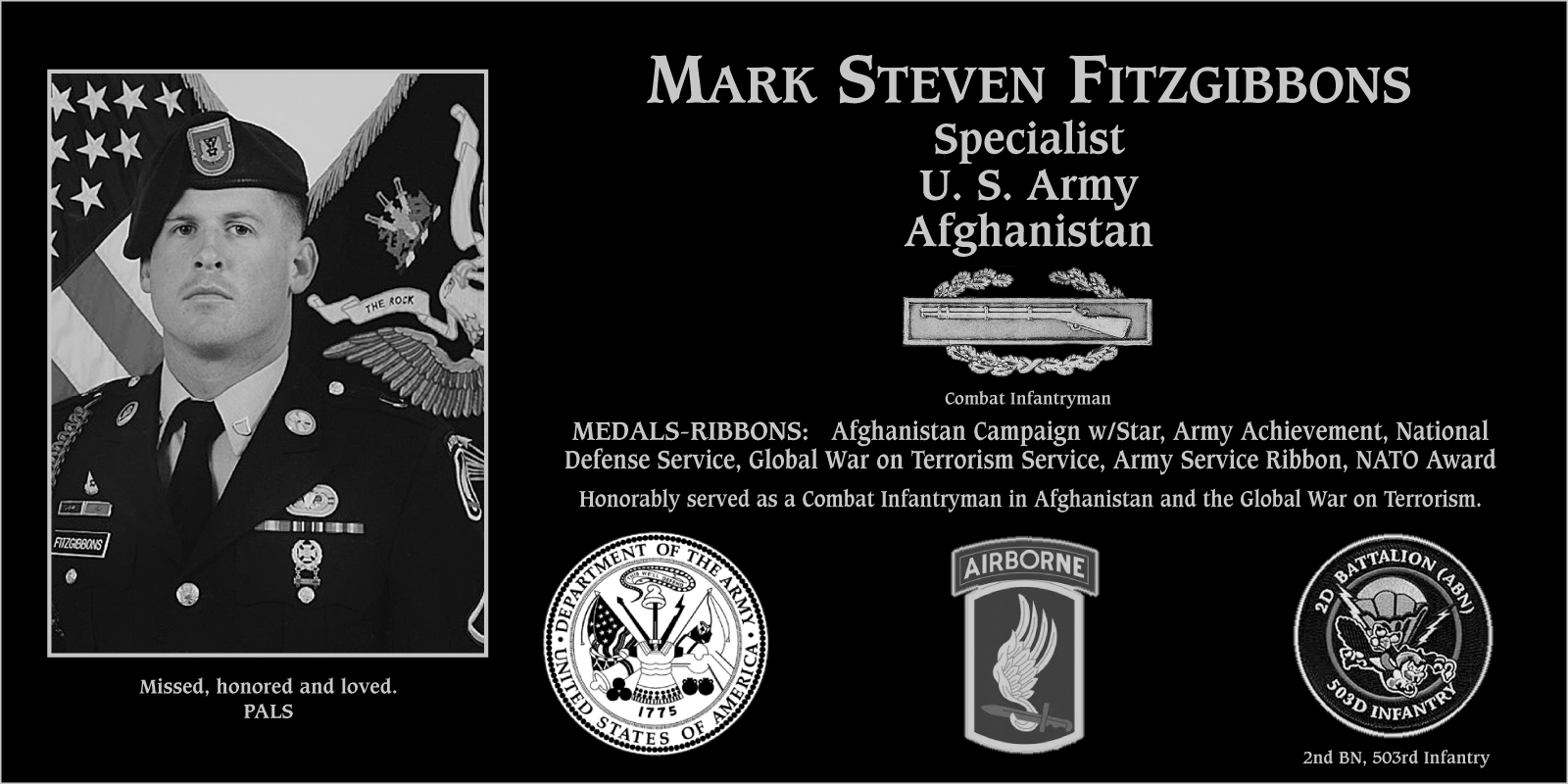 Specialist Mark Steven Fitzgibbons | Mt. Soledad Virtual Plaque