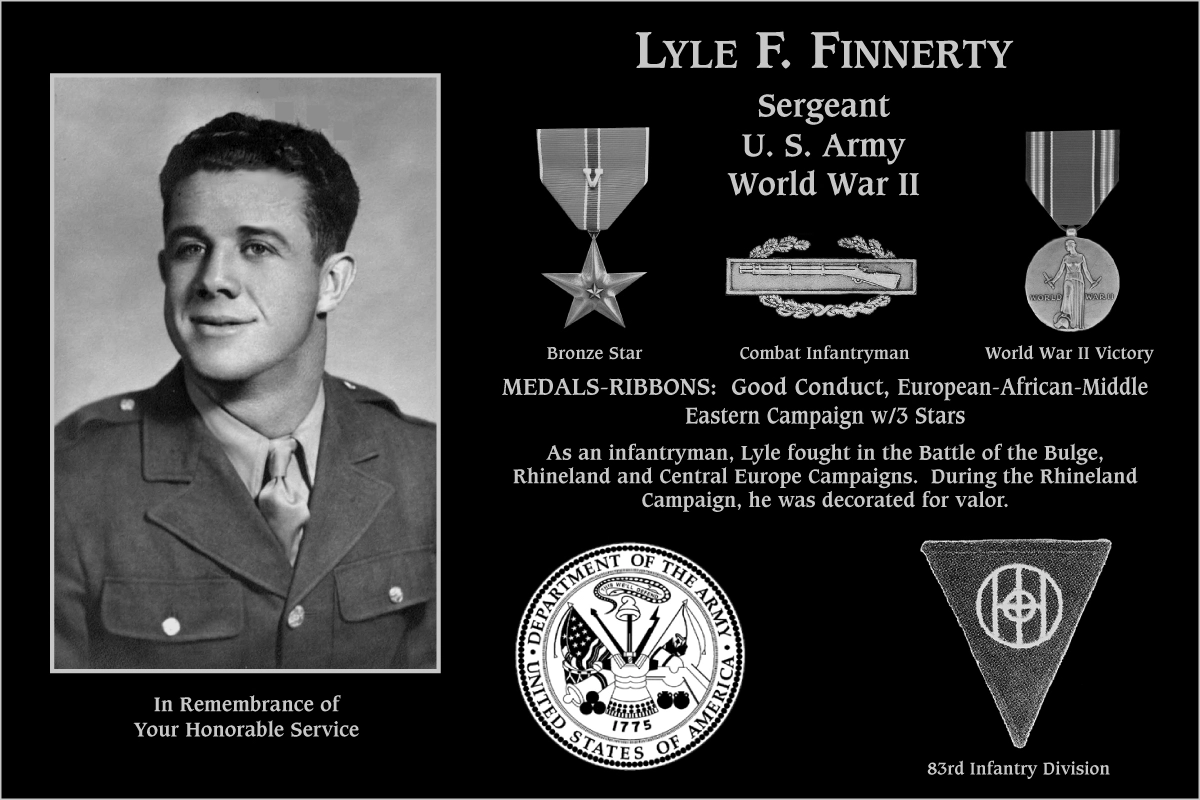 Sergeant Lyle F. Finnerty | Mt. Soledad Virtual Plaque