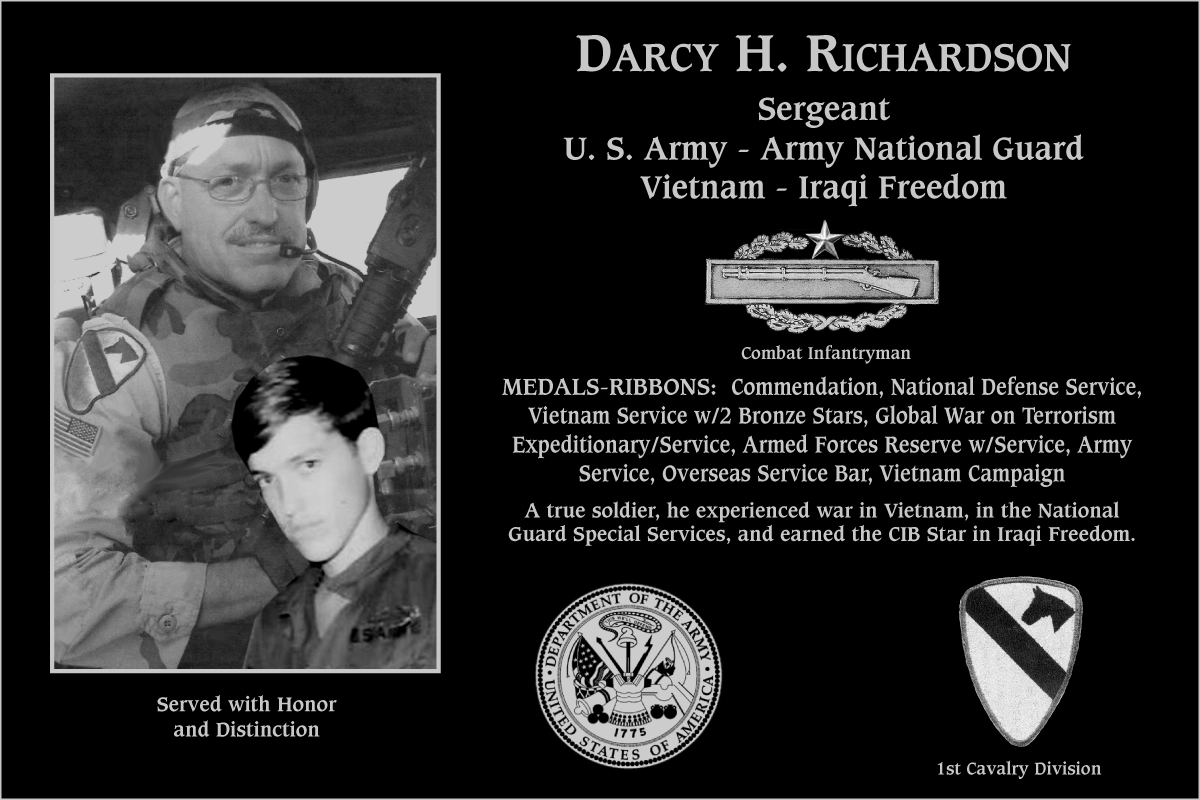 Sergeant Darcy H. Richardson | Mt. Soledad Virtual Plaque