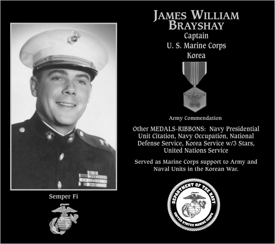 Captain James William Brayshay | Mt. Soledad Virtual Plaque