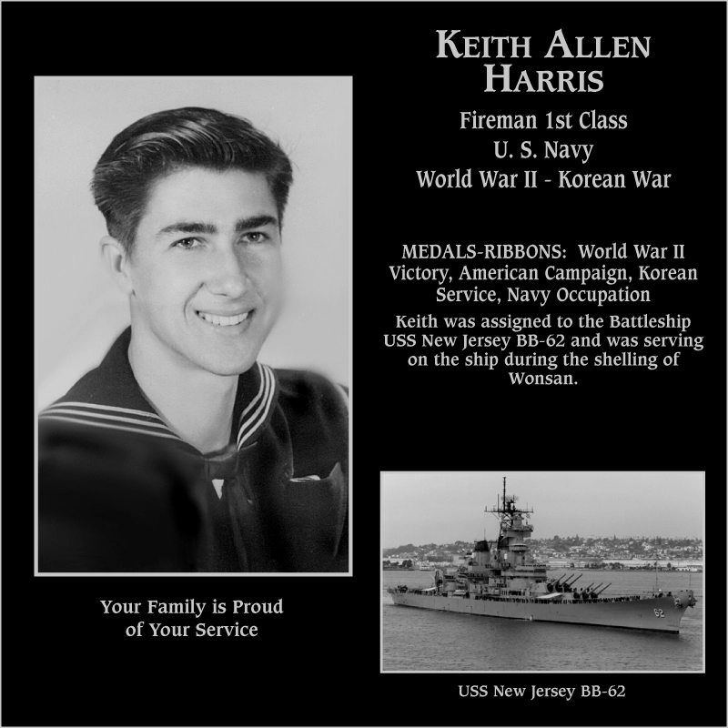Petty Officer First Class Keith Allen Harris | Mt. Soledad Virtual Plaque