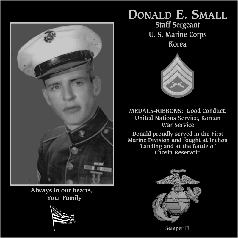 Staff Sergeant Donald E. Small | Mt. Soledad Virtual Plaque