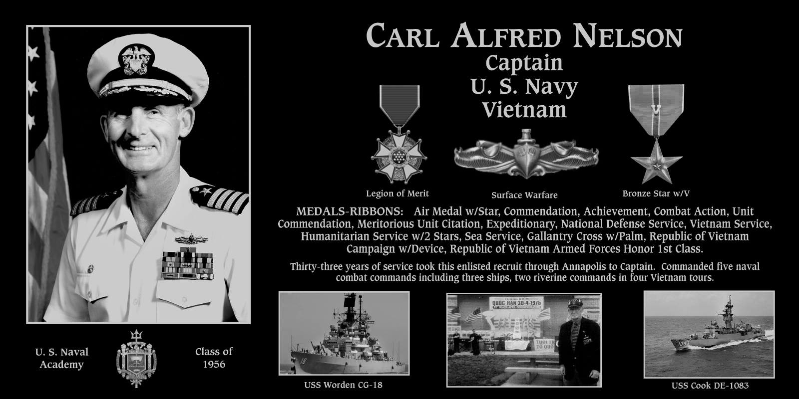 Captain Carl Alfred Nelson | Mt. Soledad Virtual Plaque