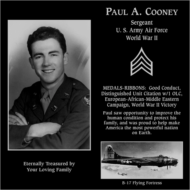 Sergeant Paul A. Cooney | Mt. Soledad Virtual Plaque