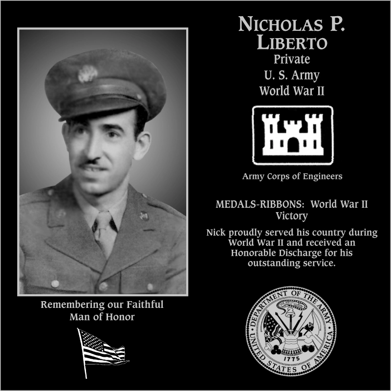 Private Nicholas P. Liberto | Mt. Soledad Virtual Plaque