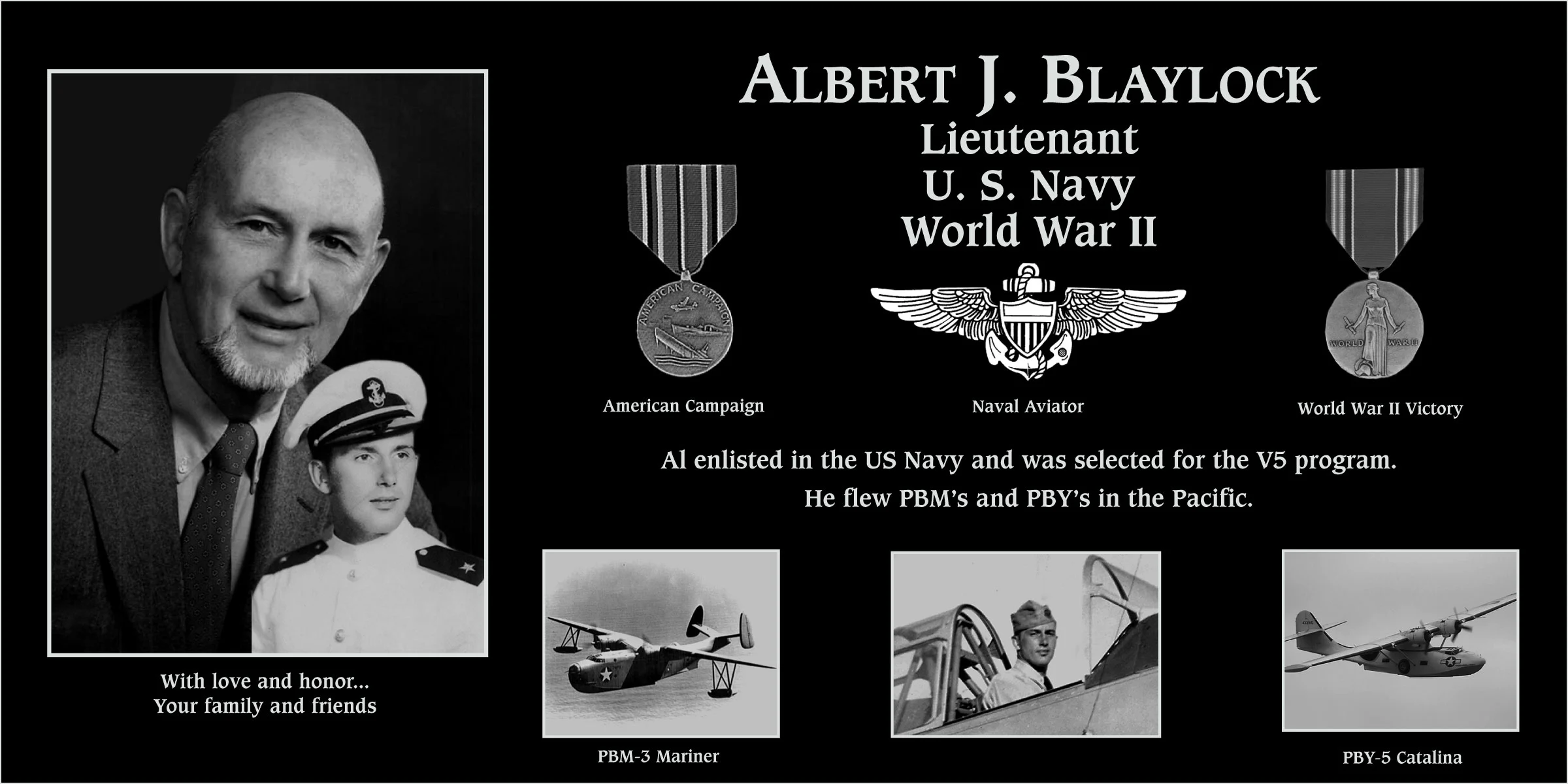 Lieutenant Albert J Blaylock | Mt. Soledad Virtual Plaque