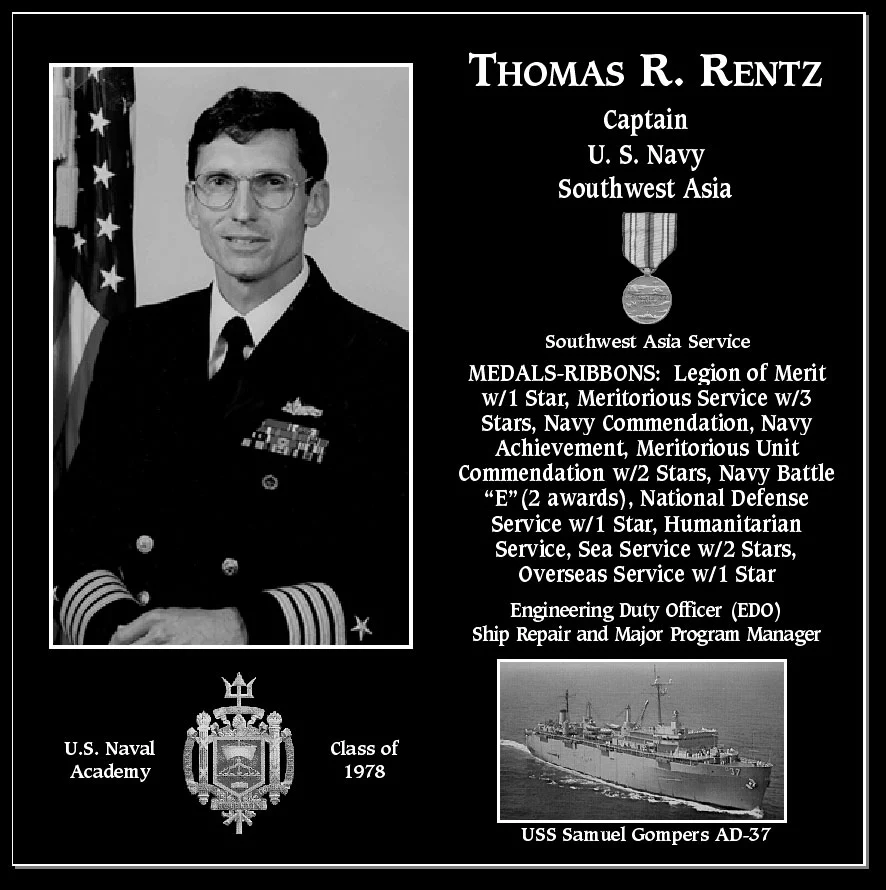 Captain Thomas R Rentz | Mt. Soledad Virtual Plaque