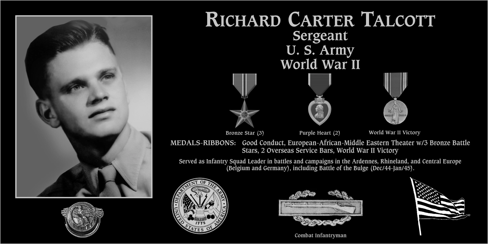 Sergeant Richard Carter Talcott | Mt. Soledad Virtual Plaque