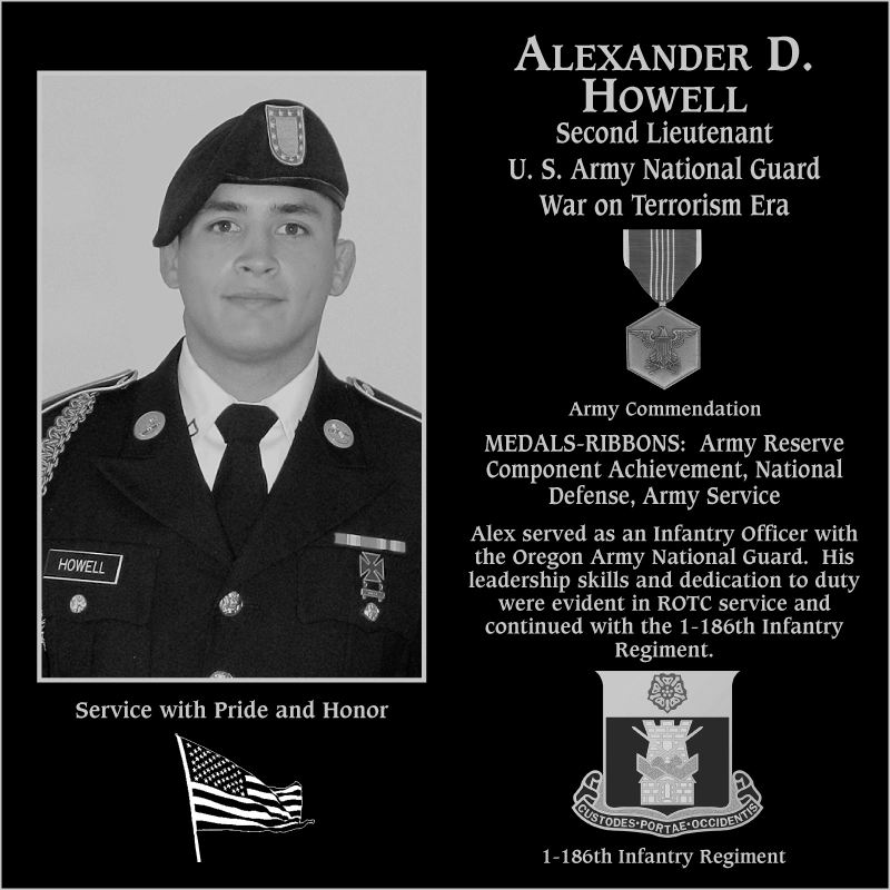 Second Lieutenant Alexander D. Howell | Mt. Soledad Virtual Plaque