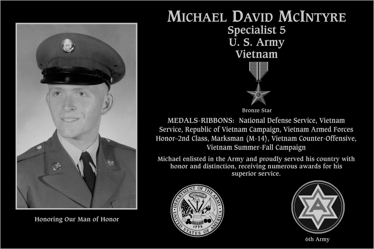 Specialist Michael David McIntyre | Mt. Soledad Virtual Plaque