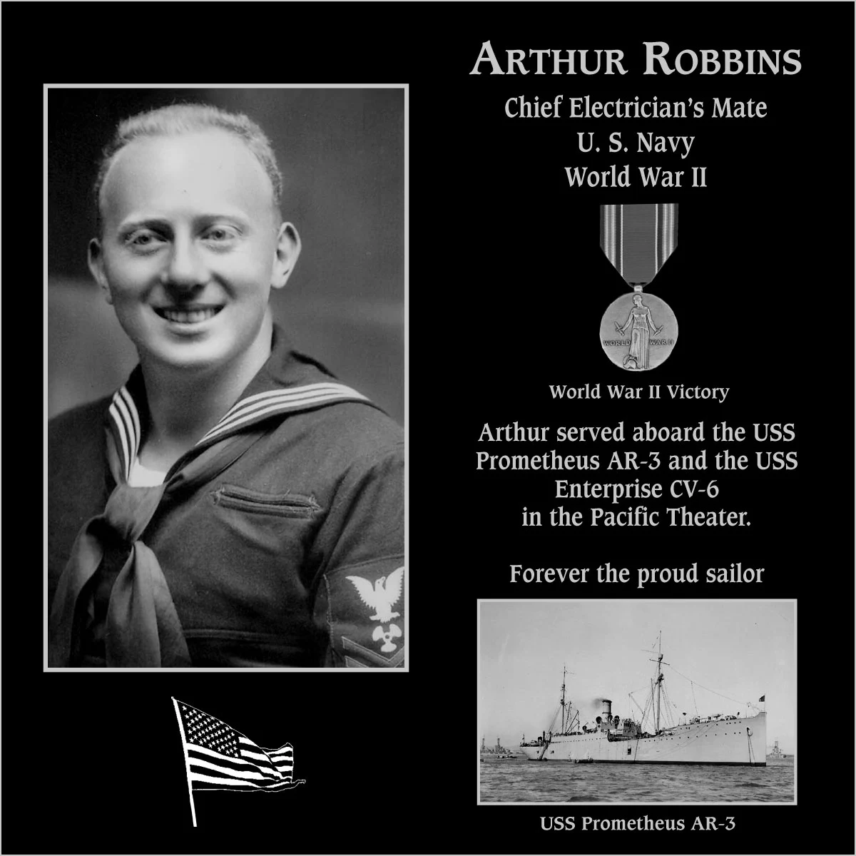 Chief Petty Officer Arthur Robbins | Mt. Soledad Virtual Plaque