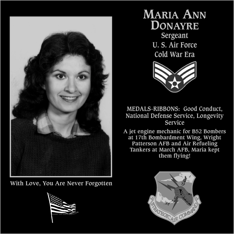 Staff Sergeant Maria Ann Donayre | Mt. Soledad Virtual Plaque