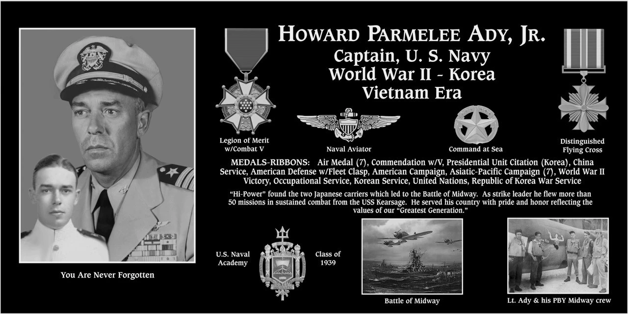 Captain Howard Parmelee Ady, Jr. | Mt. Soledad Virtual Plaque