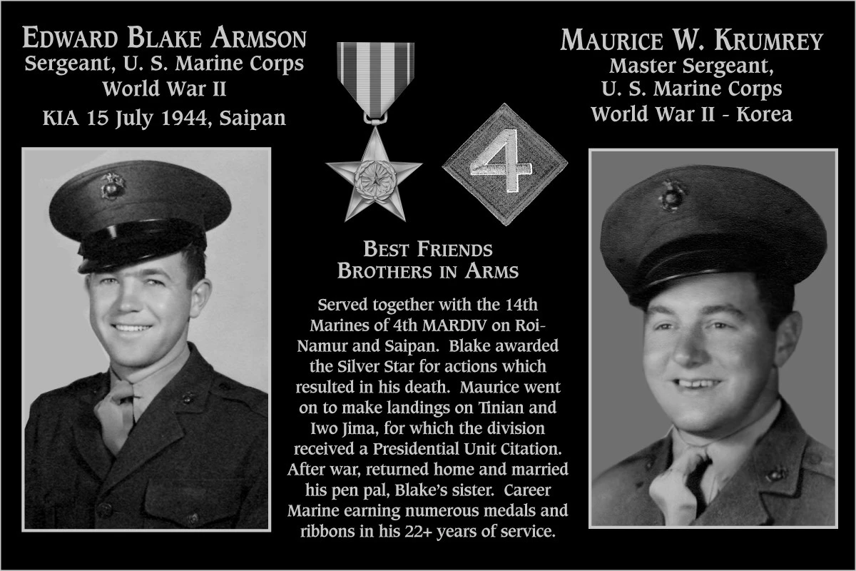 Master Sergeant Maurice W. Krumrey | Mt. Soledad Virtual Plaque