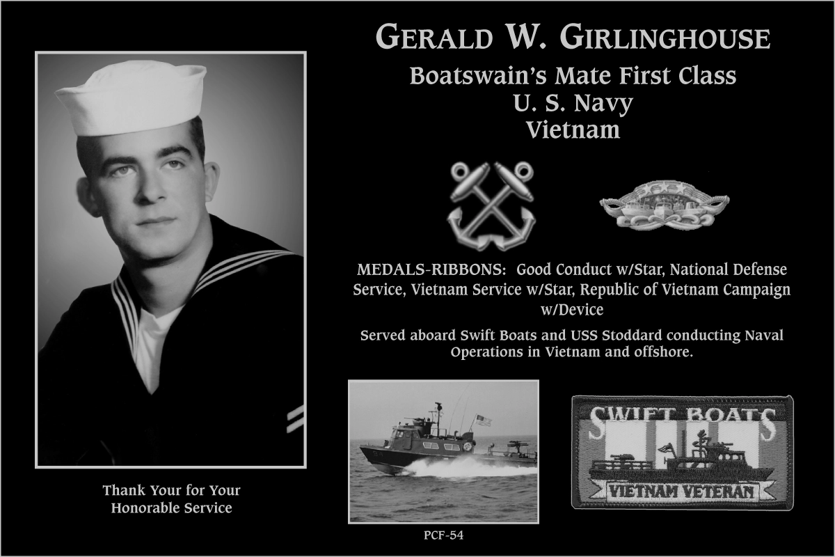 Petty Officer First Class Gerald W. Girlinghouse | Mt. Soledad Virtual ...