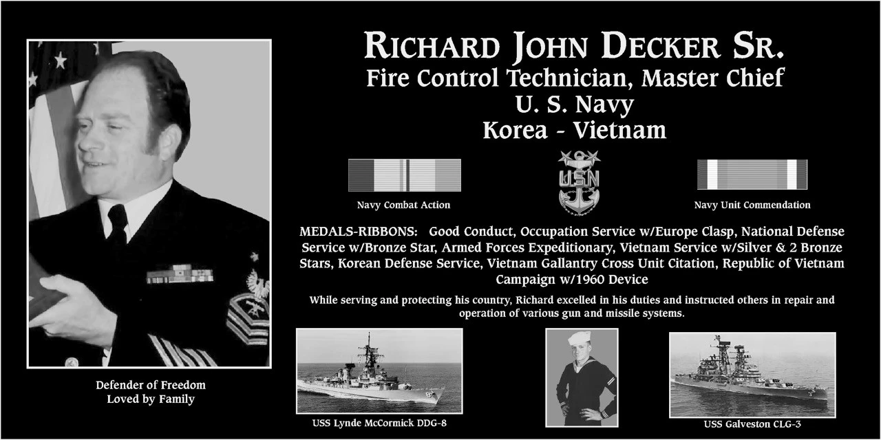 Master Chief Petty Officer Richard John Decker Sr. | Mt. Soledad ...