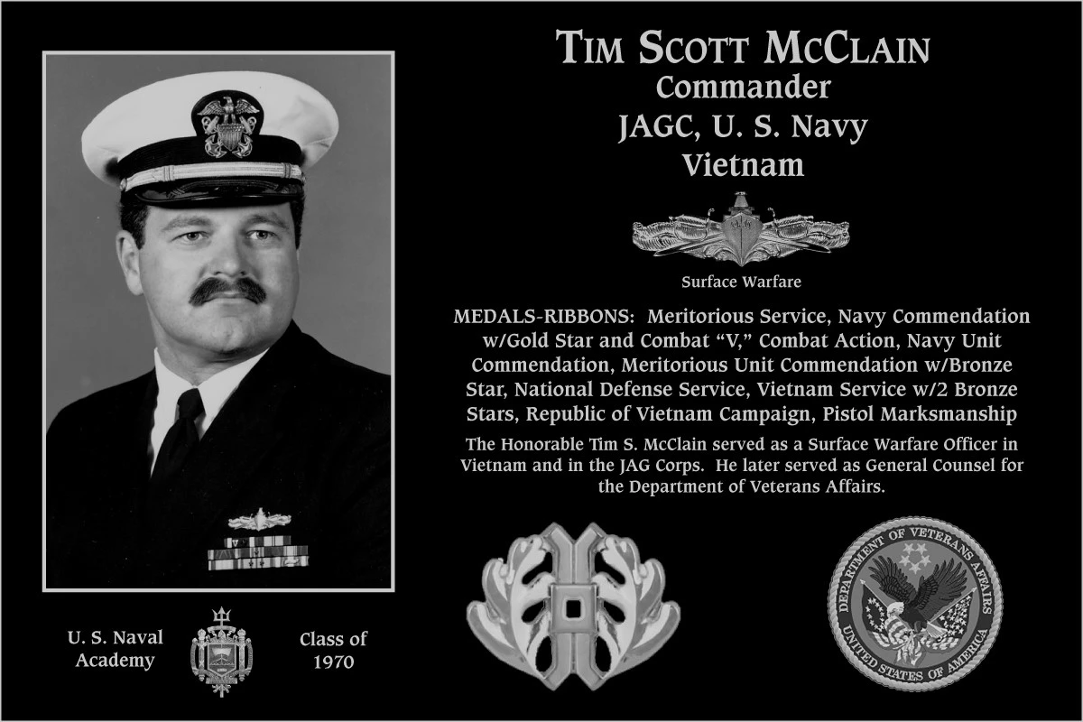 Commander Tim Scott McClain | Mt. Soledad Virtual Plaque