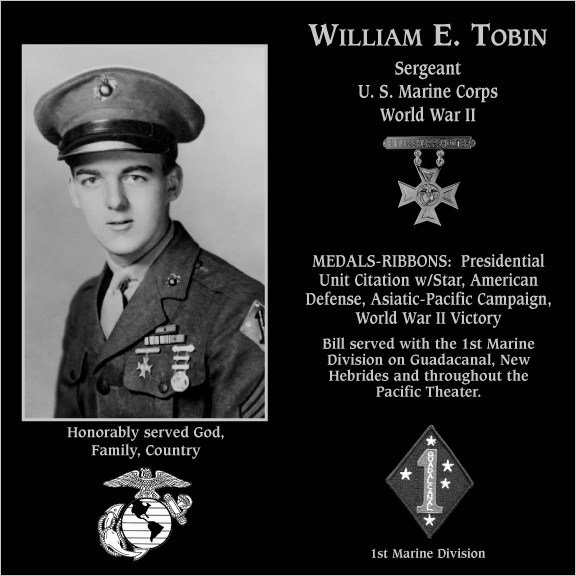 Sergeant William E Tobin | Mt. Soledad Virtual Plaque