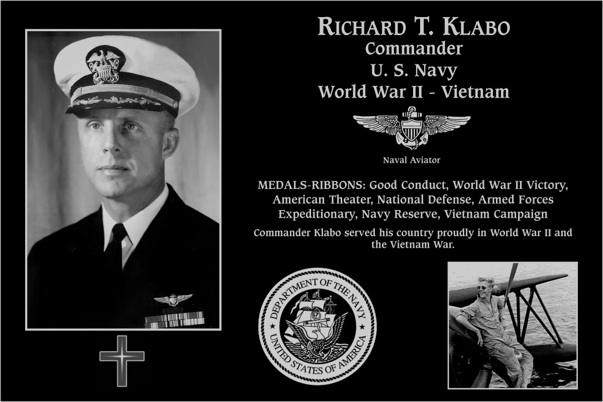 Commander Richard T. Klabo | Mt. Soledad Virtual Plaque
