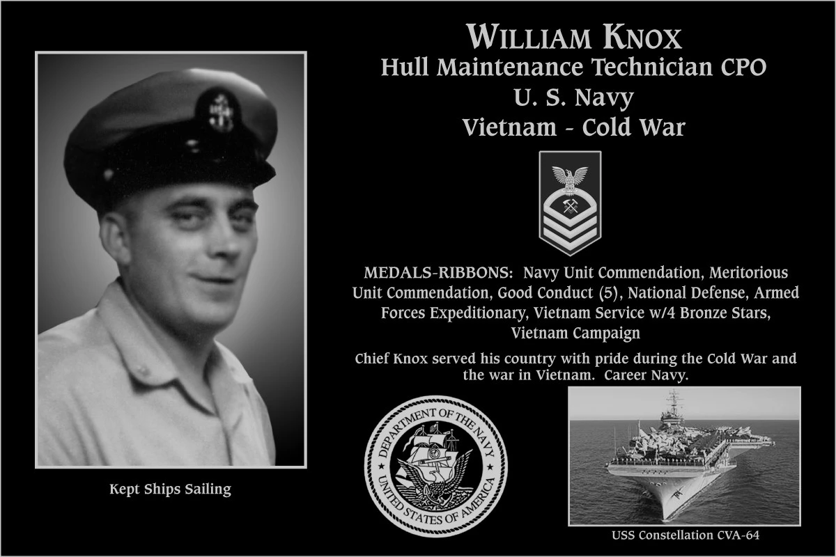 Chief Petty Officer William Knox | Mt. Soledad Virtual Plaque