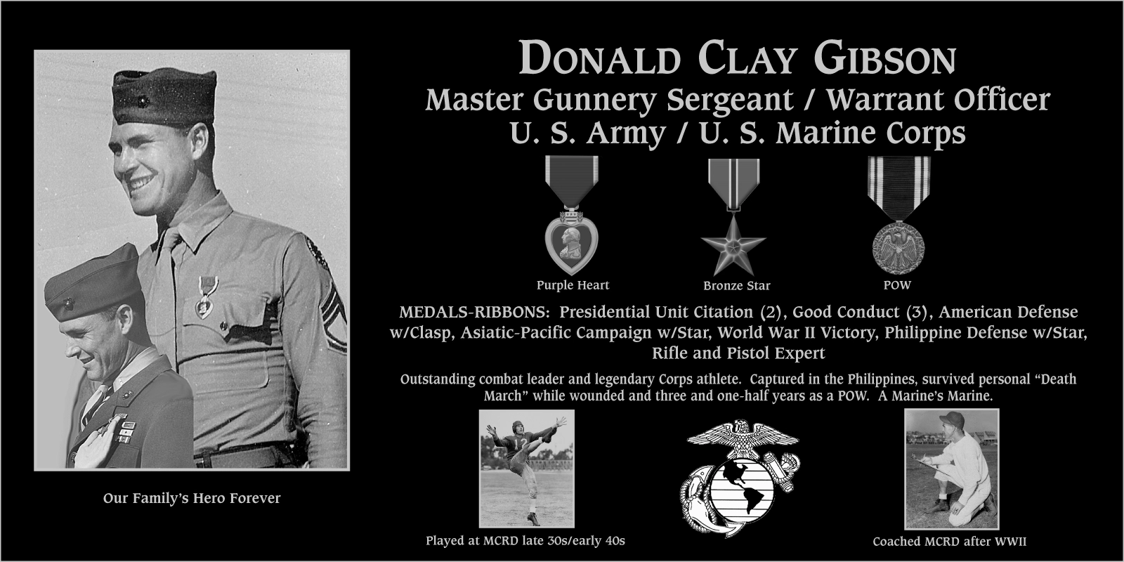 Warrant Officer Donald Clay Gibson | Mt. Soledad Virtual Plaque