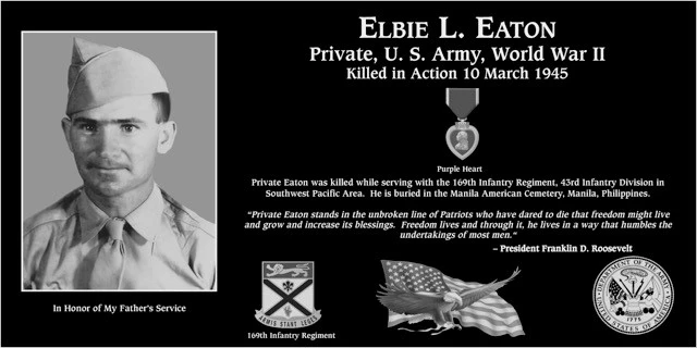 Private Elbie L. Eaton | Mt. Soledad Virtual Plaque