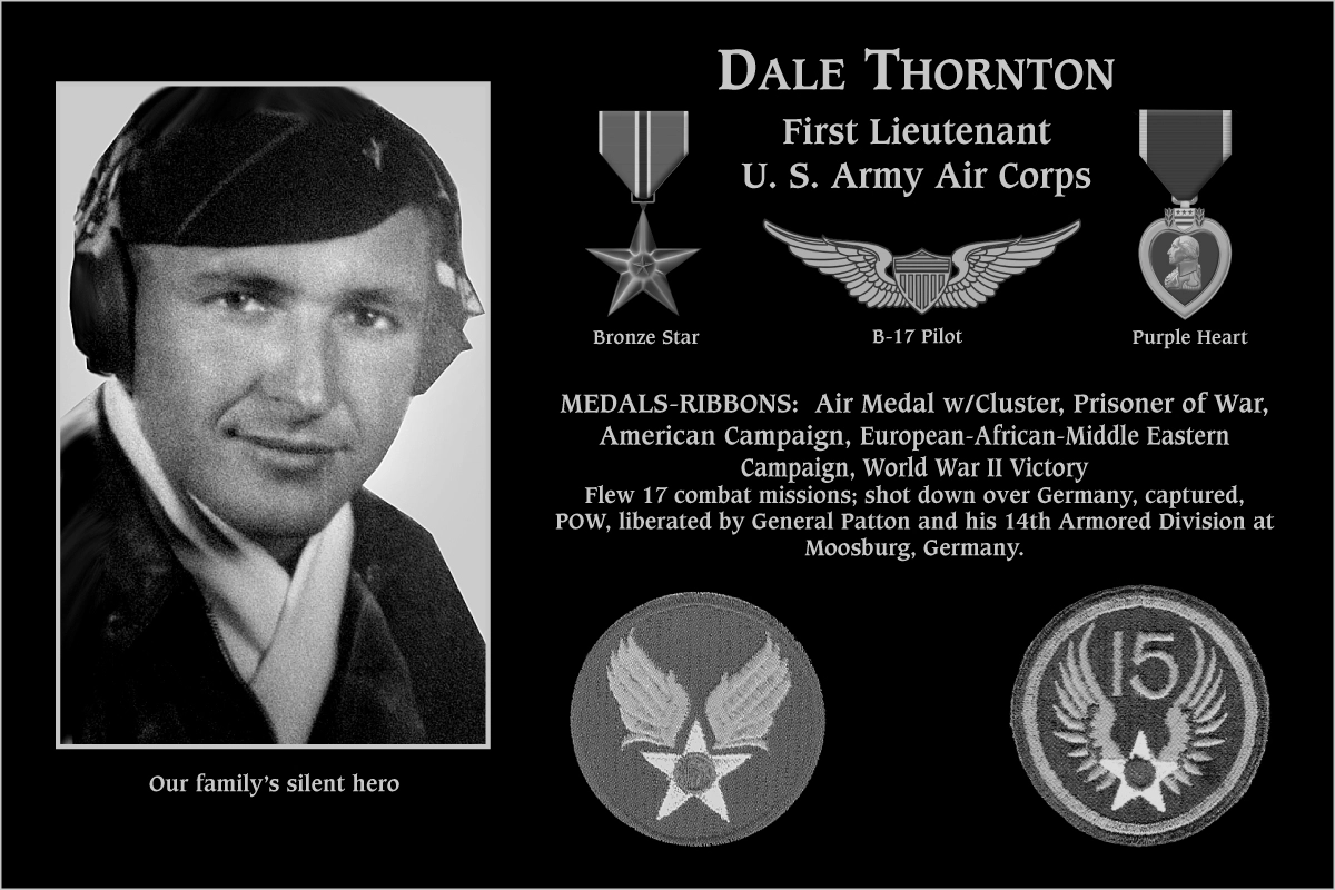 First Lieutenant Dale Thornton | Mt. Soledad Virtual Plaque