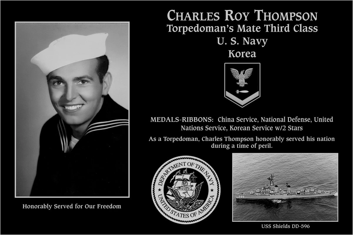 Petty Officer Third Class Charles Roy Thompson | Mt. Soledad Virtual Plaque