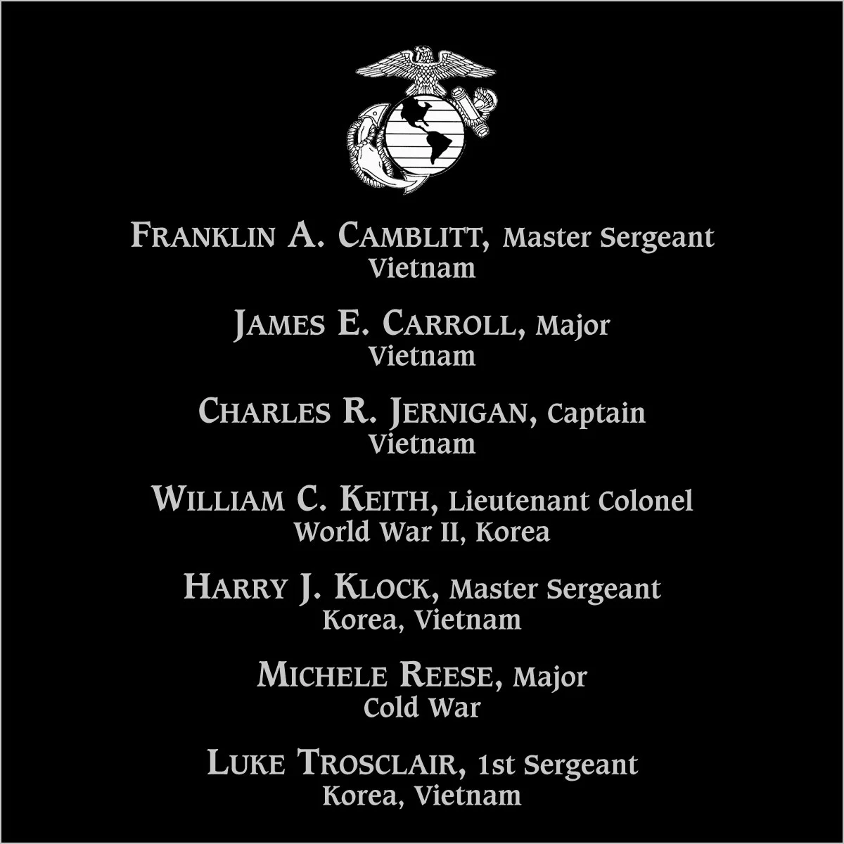 First Sergeant Luke Trosclair | Mt. Soledad Virtual Plaque