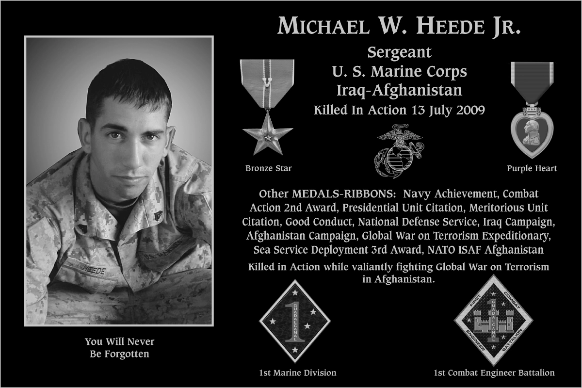Sergeant Michael W. Heede Jr. | Mt. Soledad Virtual Plaque