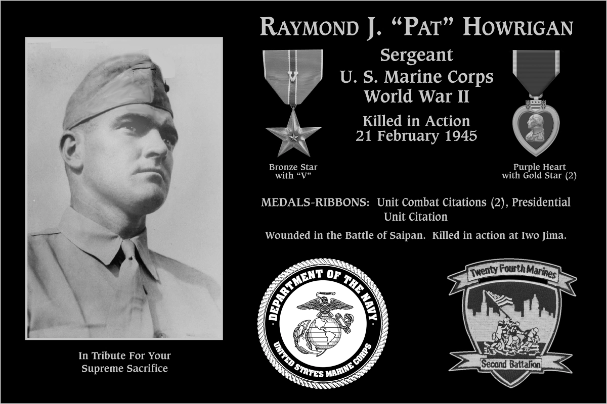 Sergeant Raymond J. Howrigan | Mt. Soledad Virtual Plaque