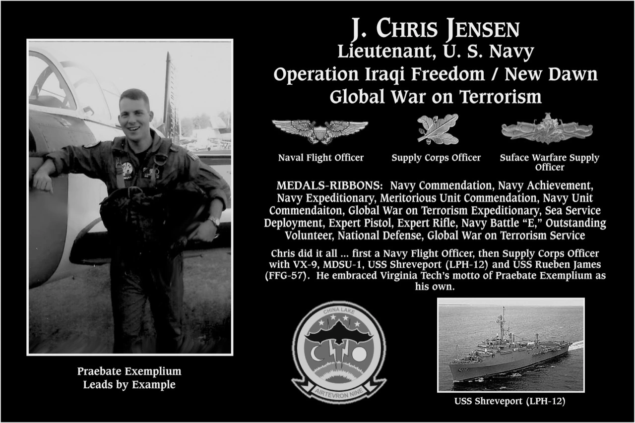 Lieutenant J Chris Jensen | Mt. Soledad Virtual Plaque