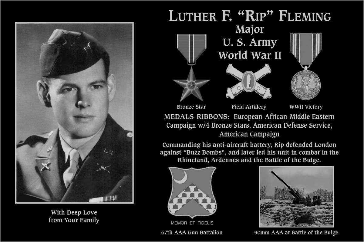 Major Luther F. Fleming | Mt. Soledad Virtual Plaque