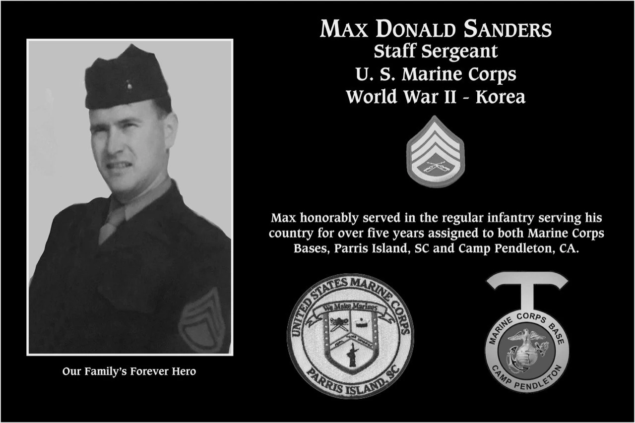 Staff Sergeant Max Donald Sanders | Mt. Soledad Virtual Plaque