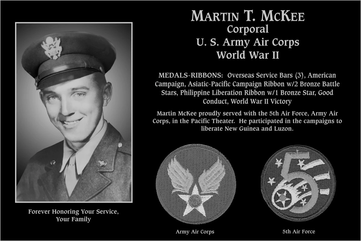 Corporal Martin T. McKee | Mt. Soledad Virtual Plaque