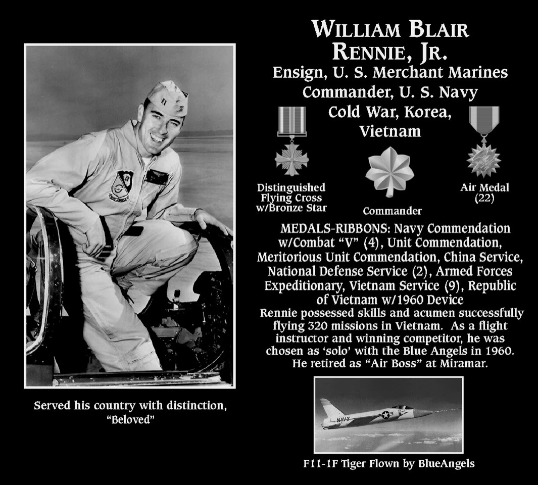 Commander William Blair Rennie, Jr. | Mt. Soledad Virtual Plaque