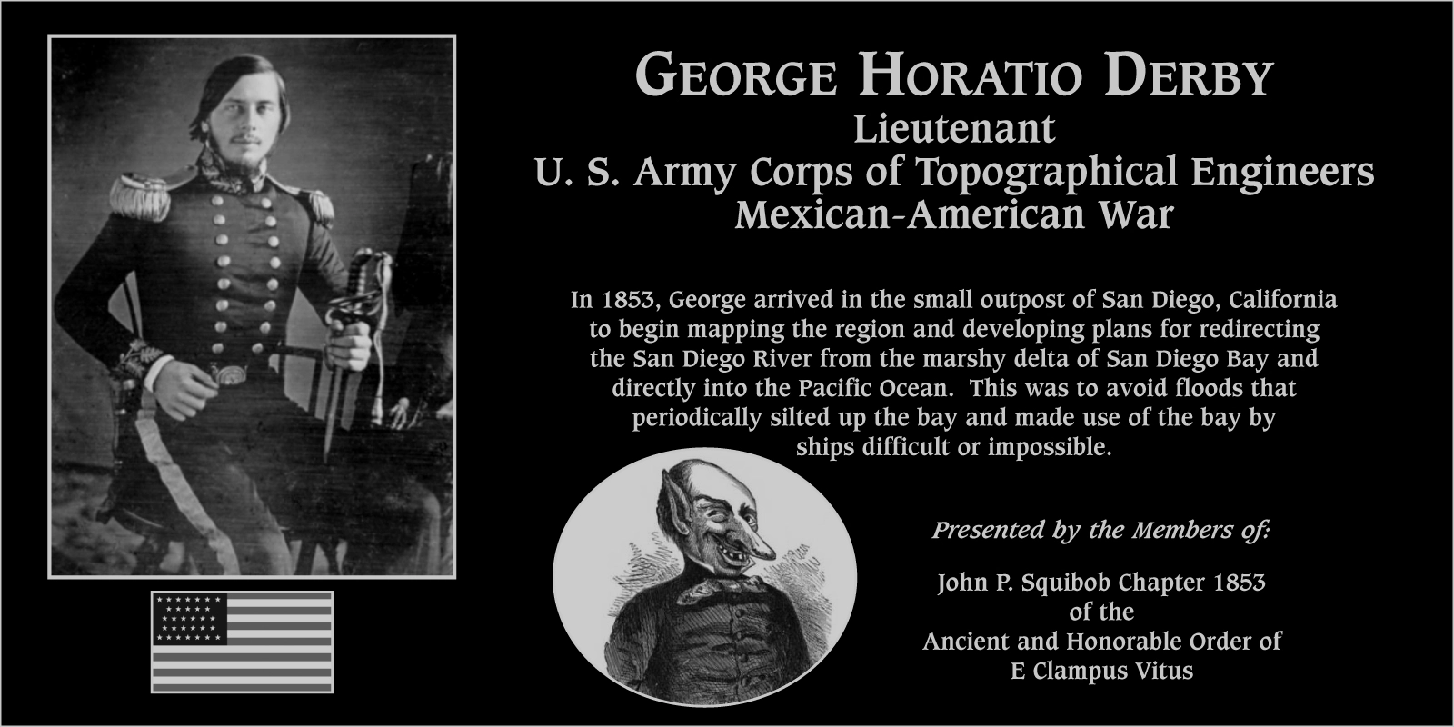 First Lieutenant George Horatio Derby | Mt. Soledad Virtual Plaque