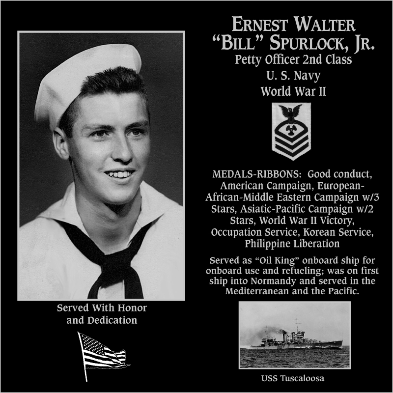 Petty Officer Second Class Ernest Walter "Bill" Spurlock, Jr. | Mt ...