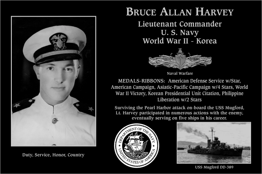 Lieutenant Commander Bruce Allan Harvey | Mt. Soledad Virtual Plaque