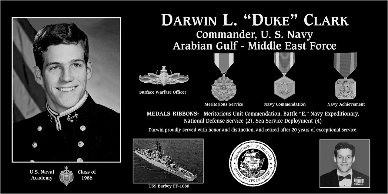 Commander Darwin "Duke" L. Clark | Mt. Soledad Virtual Plaque
