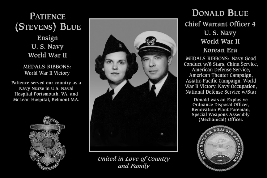 Ensign Patience (Stevens) Blue | Mt. Soledad Virtual Plaque