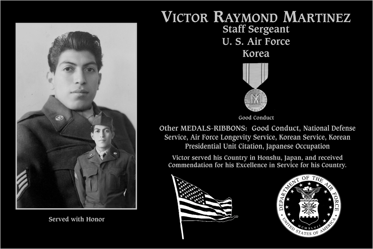 Staff Sergeant Victor Raymond Martinez | Mt. Soledad Virtual Plaque
