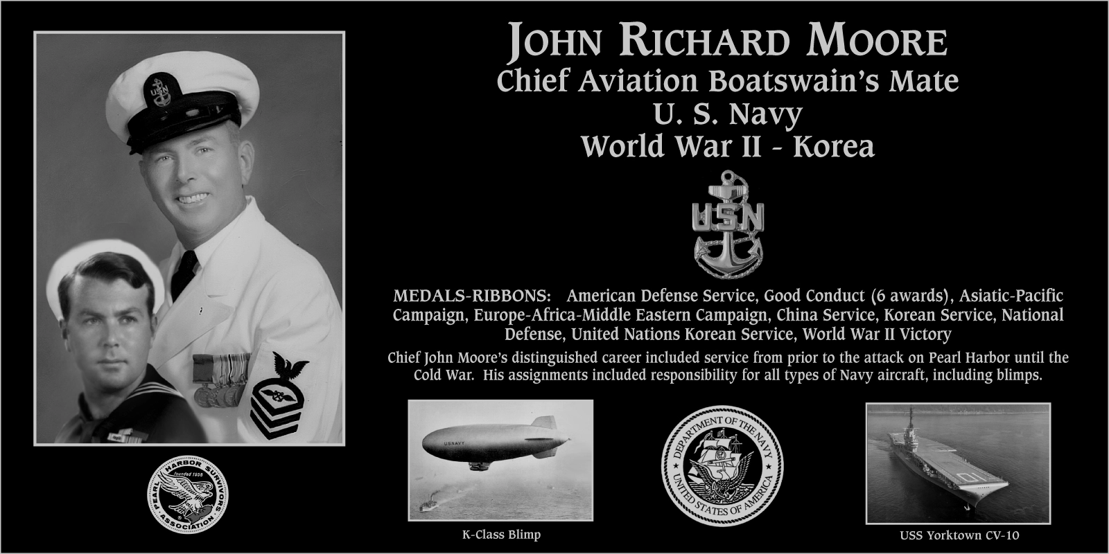 Chief Petty Officer John Richard Moore | Mt. Soledad Virtual Plaque