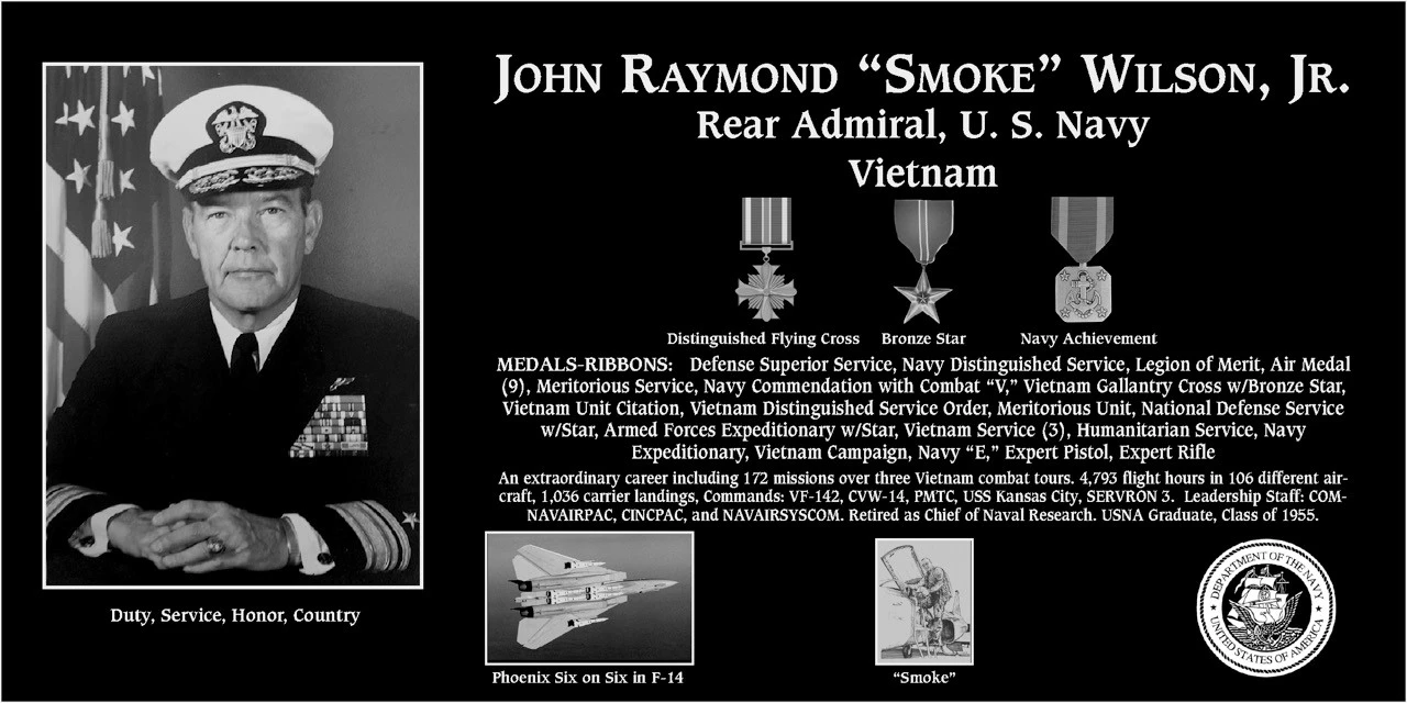 Rear Admiral Upper Half John "Smoke" Raymond Wilson, Jr. | Mt. Soledad ...