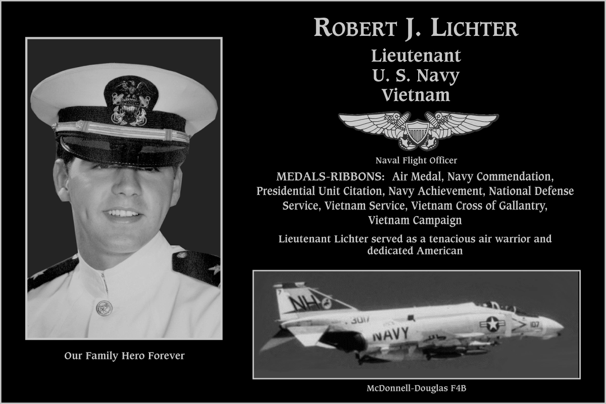 Lieutenant Robert J Lichter | Mt. Soledad Virtual Plaque