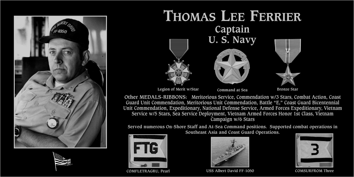 Captain Thomas Lee Ferrier | Mt. Soledad Virtual Plaque