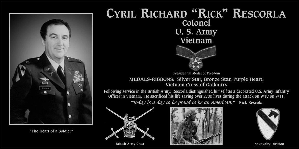 Colonel Cyril Richard Rescorla | Mt. Soledad Virtual Plaque