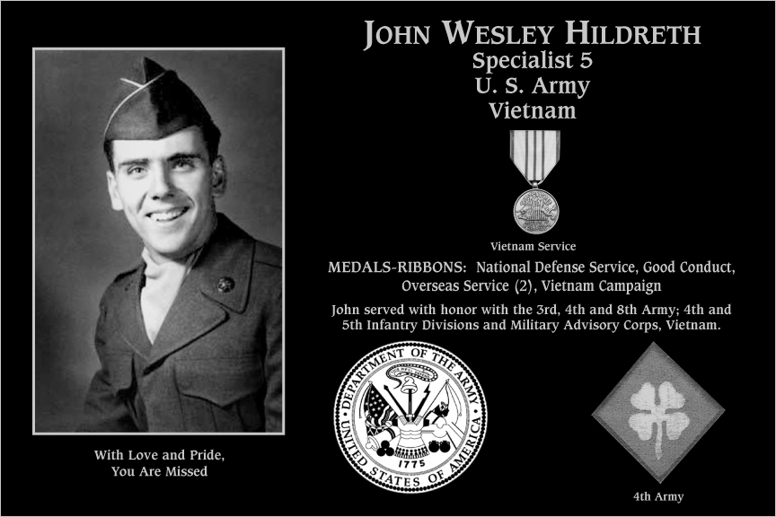 Specialist John Wesley Hildreth | Mt. Soledad Virtual Plaque