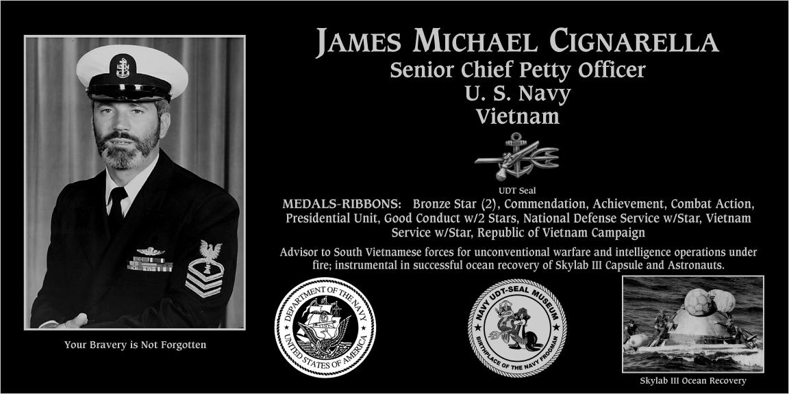 Senior Chief Petty Officer James Michael Cignarella | Mt. Soledad ...