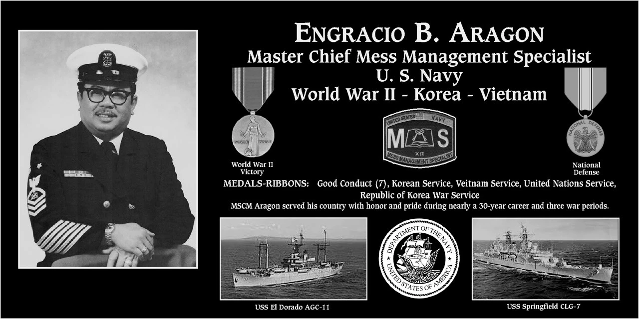 Master Chief Petty Officer Engracio B. Aragon | Mt. Soledad Virtual Plaque